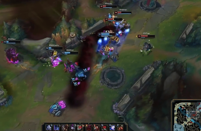 RNG全图流打法暴打FPX，GALA大龙团打出身价，Khan逃跑不给五杀！_战队