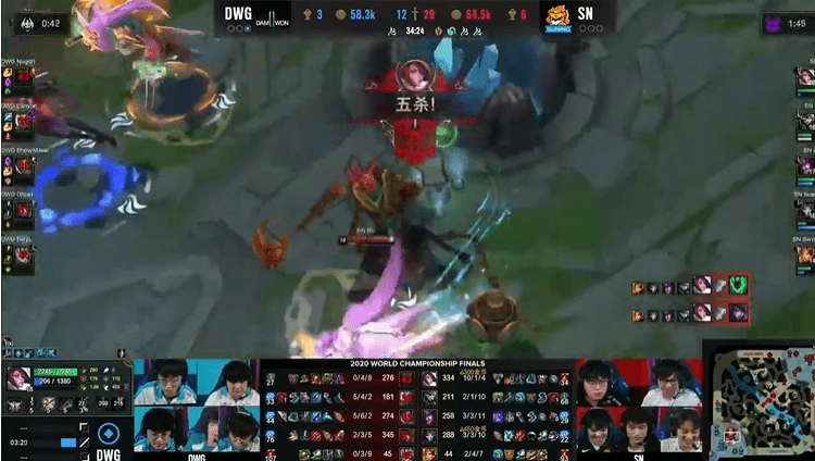 DWG运营强势，单线对拼不输SN，3:1击败SN拿下英雄联盟总冠军_双方