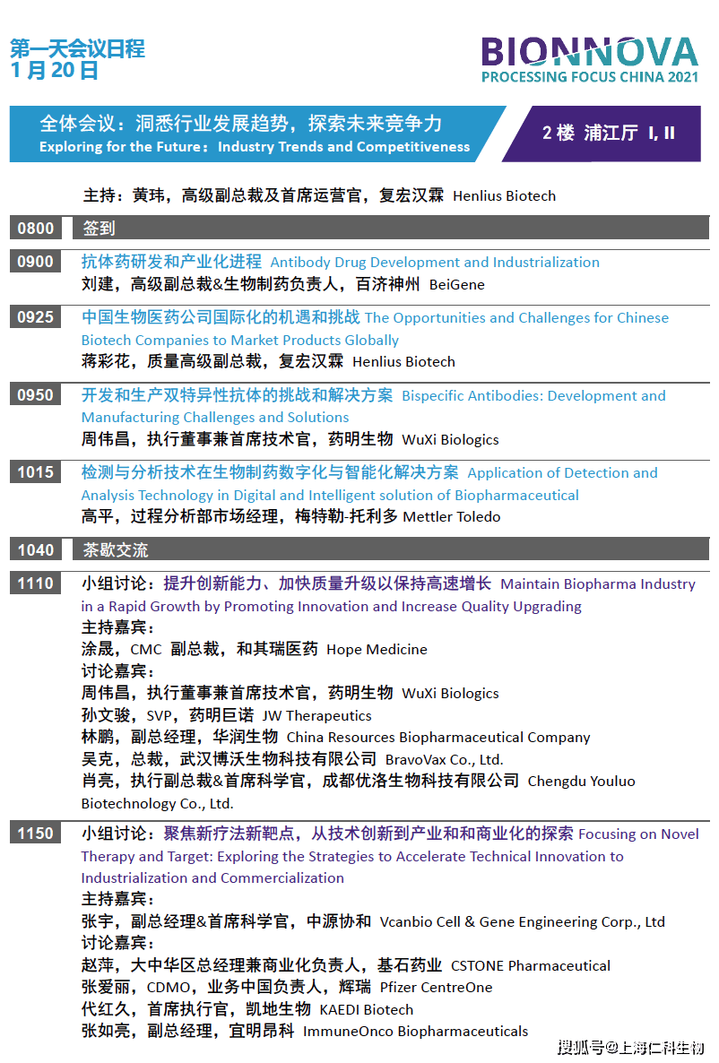 仁科生物诚邀您参加生物制药创新聚焦2021（BIONNOVA）-搜狐大视野-搜狐新闻