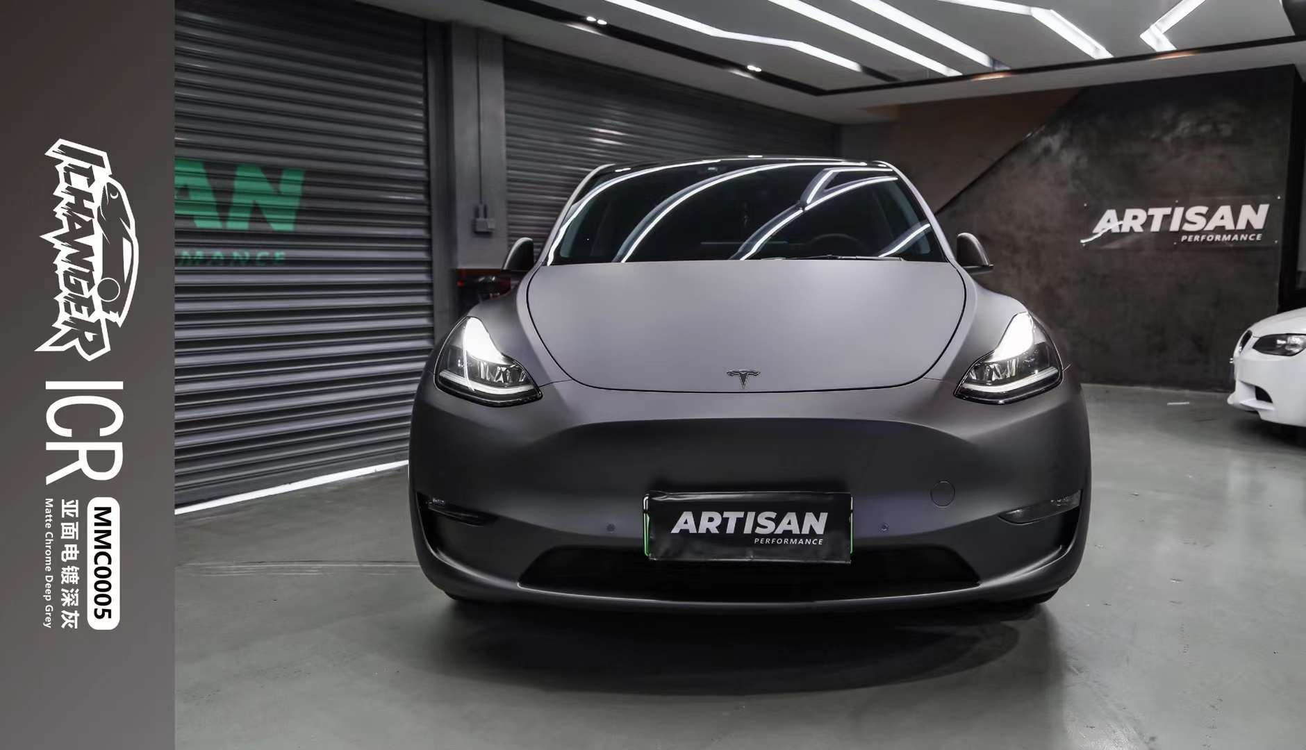 特斯拉model Y汽车贴膜Ichanger（ICR）改变者改色膜亚面电镀深灰_搜狐汽车_搜狐网