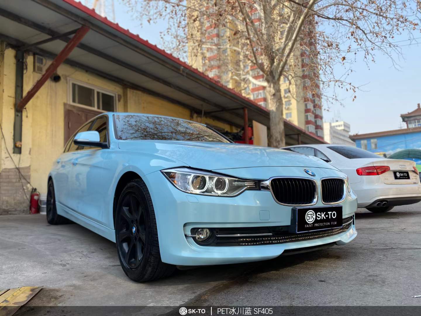 SKTO车身改色膜宝马3系PET冰川蓝_搜狐汽车_搜狐网