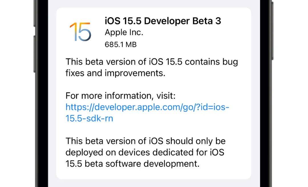 iOS15.5Beta3更新，修复问题为iOS16做准备_苹果_macOS_iPhone
