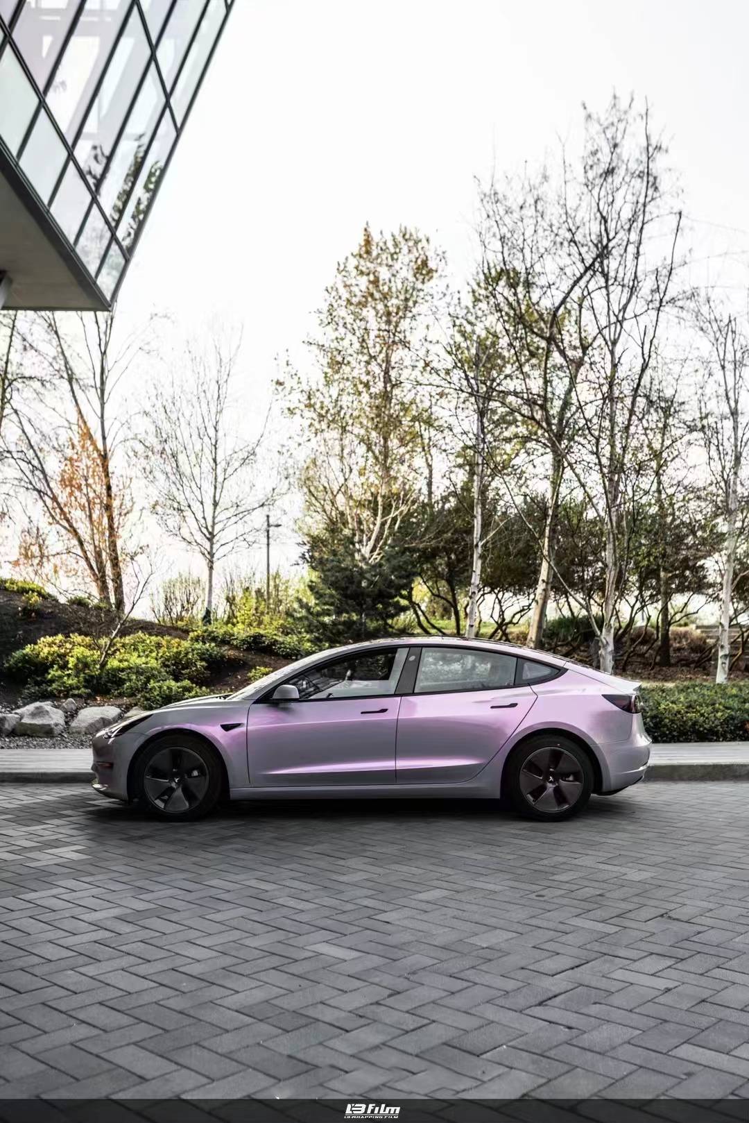 特斯拉model3 -LBFILM改色膜钻石梦幻火山灰_-Glossy_Grey_model