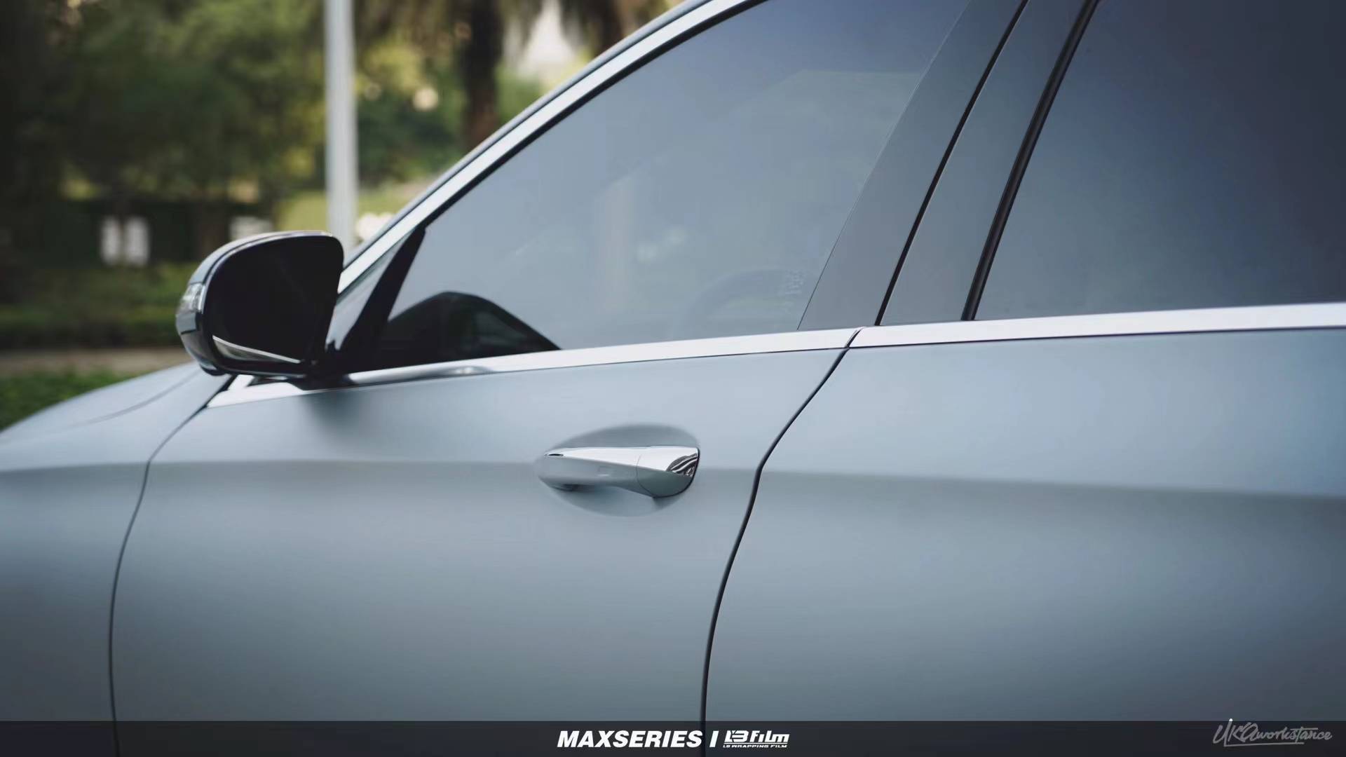 奔驰E300L -LBFILM改色膜消光战舰灰_flat_grey_战舰