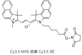 Cy3.5/5.5/7.5-琥珀酰亚胺/活化酯，Cyanine3.5 NHS ester，cas:2231670-85-0_标记_荧光_分子式