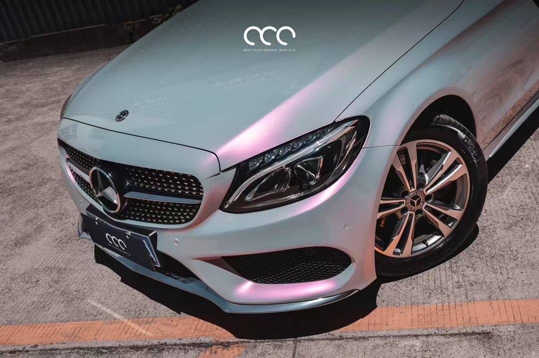 奔驰C200L漫彩改色膜PET梦幻灰,非常美轮美奂_搜狐汽车_搜狐网