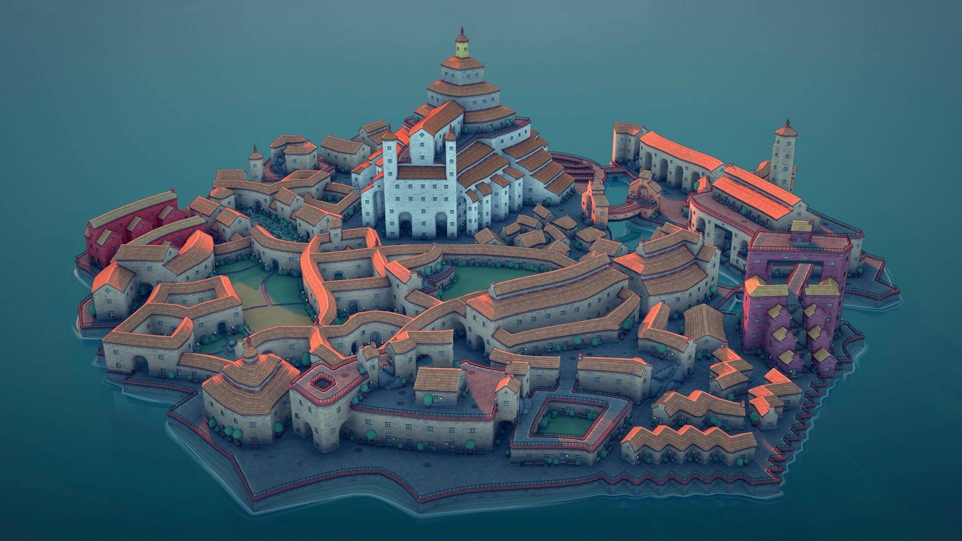 城镇叠叠乐Townscaper高清动态壁纸-搜狐大视野-搜狐新闻