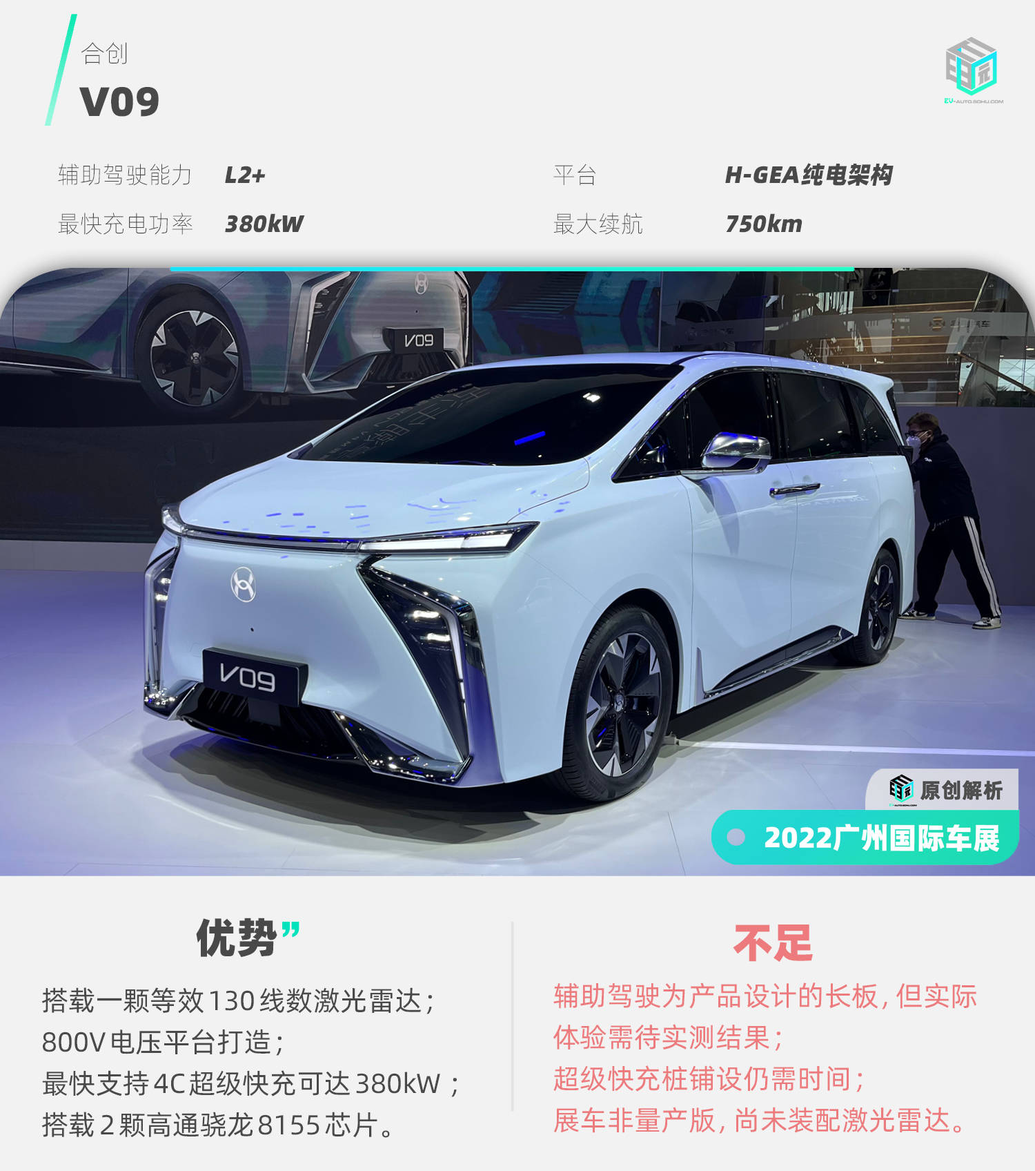 2022广州车展E快评丨首搭激光雷达MPV界的智驾卷王 实拍合创V09_搜狐汽车_搜狐网