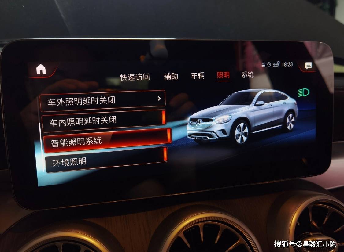 奔驰22款GLC300升级几何多光束大灯，每侧84颗独立光点智能调整_搜狐汽车_搜狐网