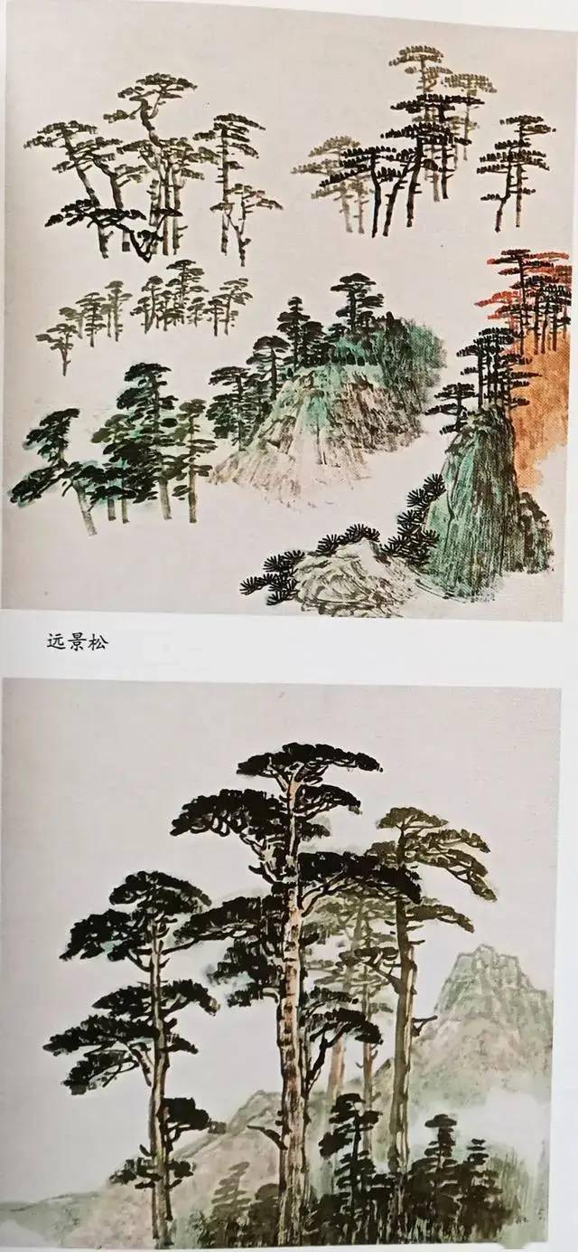 国画：松树的各种画法「图解」_松针