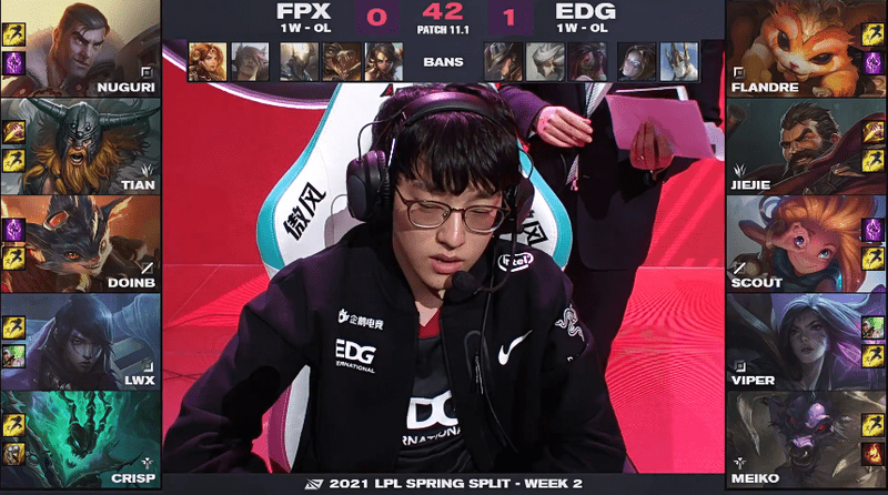 EDG2比1战胜FPX，队员表现引热议，赛后米勒一番话很真实_比赛