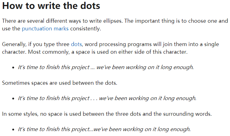 省略号（ellipsis）的中间及前后是否要留空格？_spaces