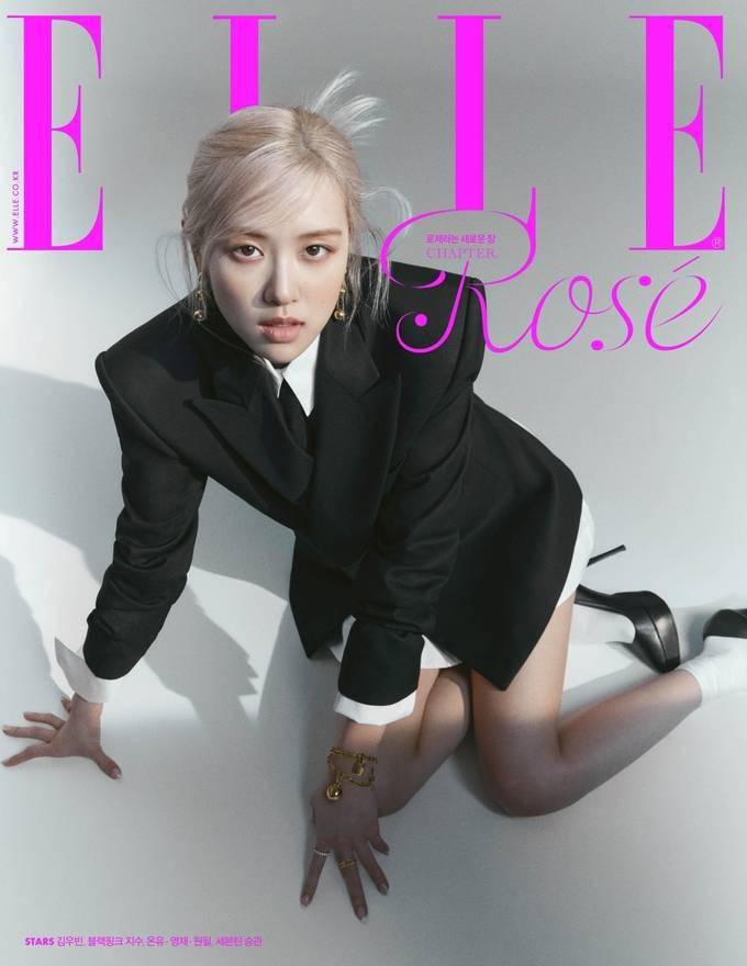 ROSÉ，《ELLE》封面公开...展现耀眼的存在感_白色