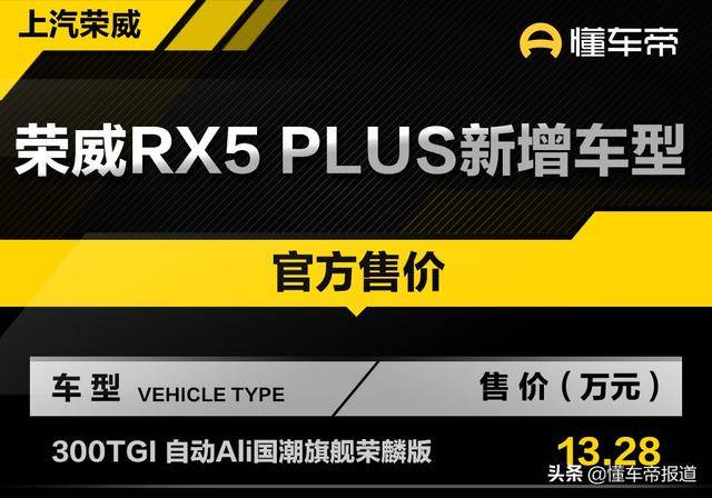 新车｜售13.28万元，荣威RX5 PLUS新车型正式上市_搜狐汽车_搜狐网