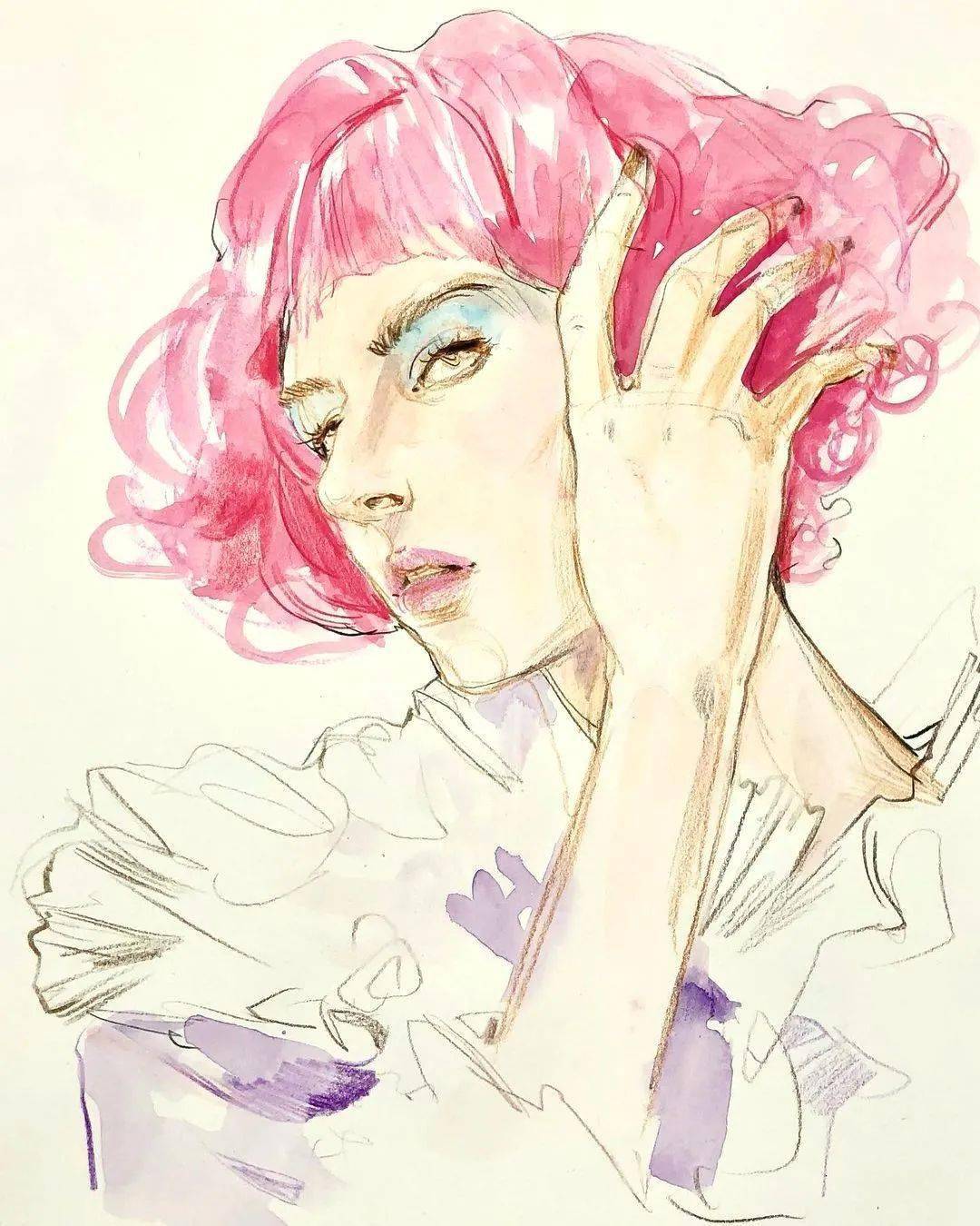 曾任圣马丁、UCA导师的Connie Lim如何绘制时装画？独树一帜的风格与多种材料交织打开了插画世界的大门_艺术_专业_工具