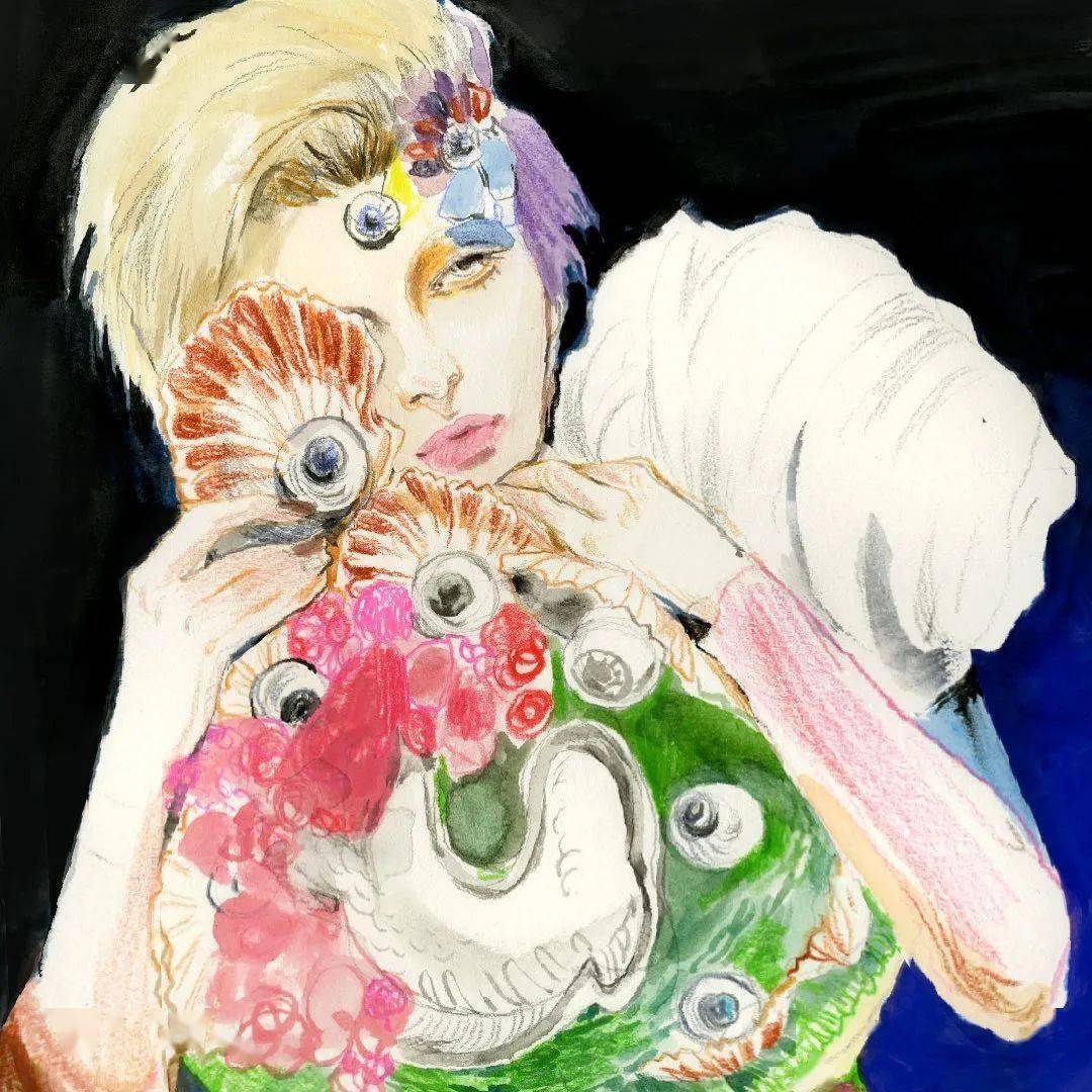 曾任圣马丁、UCA导师的Connie Lim如何绘制时装画？独树一帜的风格与多种材料交织打开了插画世界的大门_艺术_专业_工具