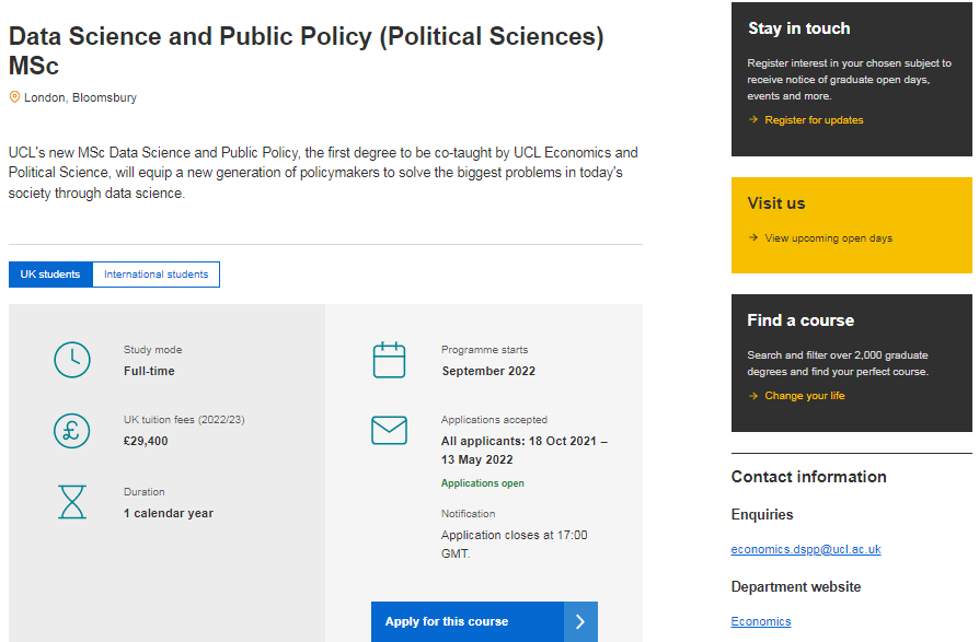 UCL、KCL新开宝藏专业：数据、政策、经济！直接出发23fall，开启新期待！_科学_背景_英国