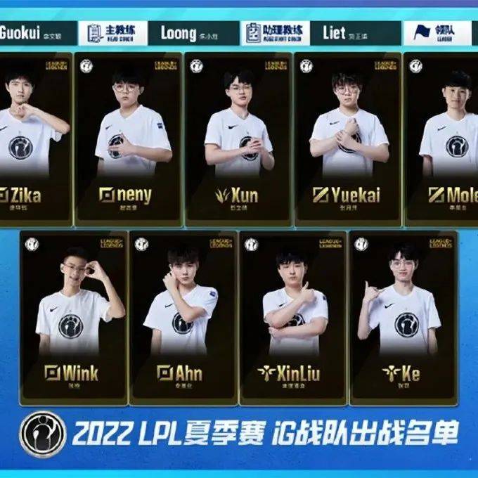 iG公布LPL夏季赛大名单，“Xun掌门”独挑打野位大梁_Wink_Yuekai_XinLiu