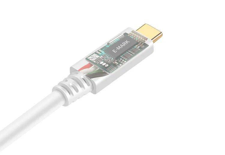 为啥换大功率充电头没用？可能是数据线上少了这个东西。_E-Marker_Type-C_线缆