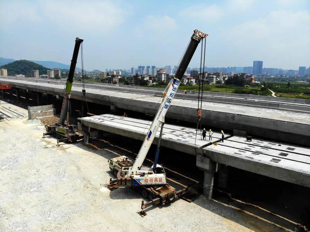 “进度条”刷新！国道G316项目A4标段预制箱梁全部架设完成_长乐_福州市_桥宽