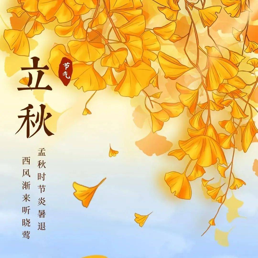 团团的二十四节气今日立秋，愿你成为更好的自己！习俗白露凉风