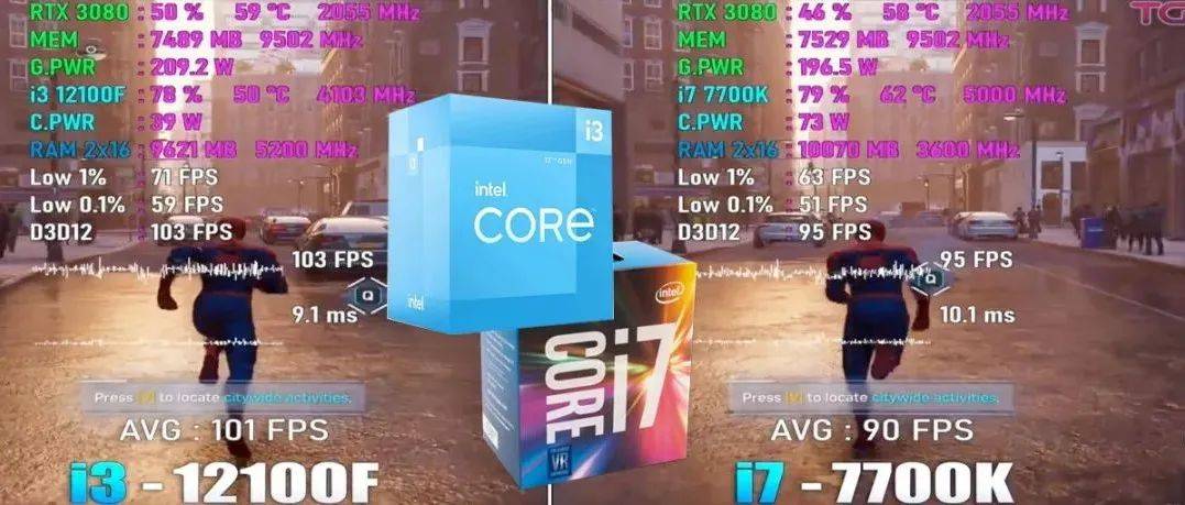 廉颇老矣尚能饭否？i3-12100F对i7-7700K游戏测试_旗舰_实际_资金