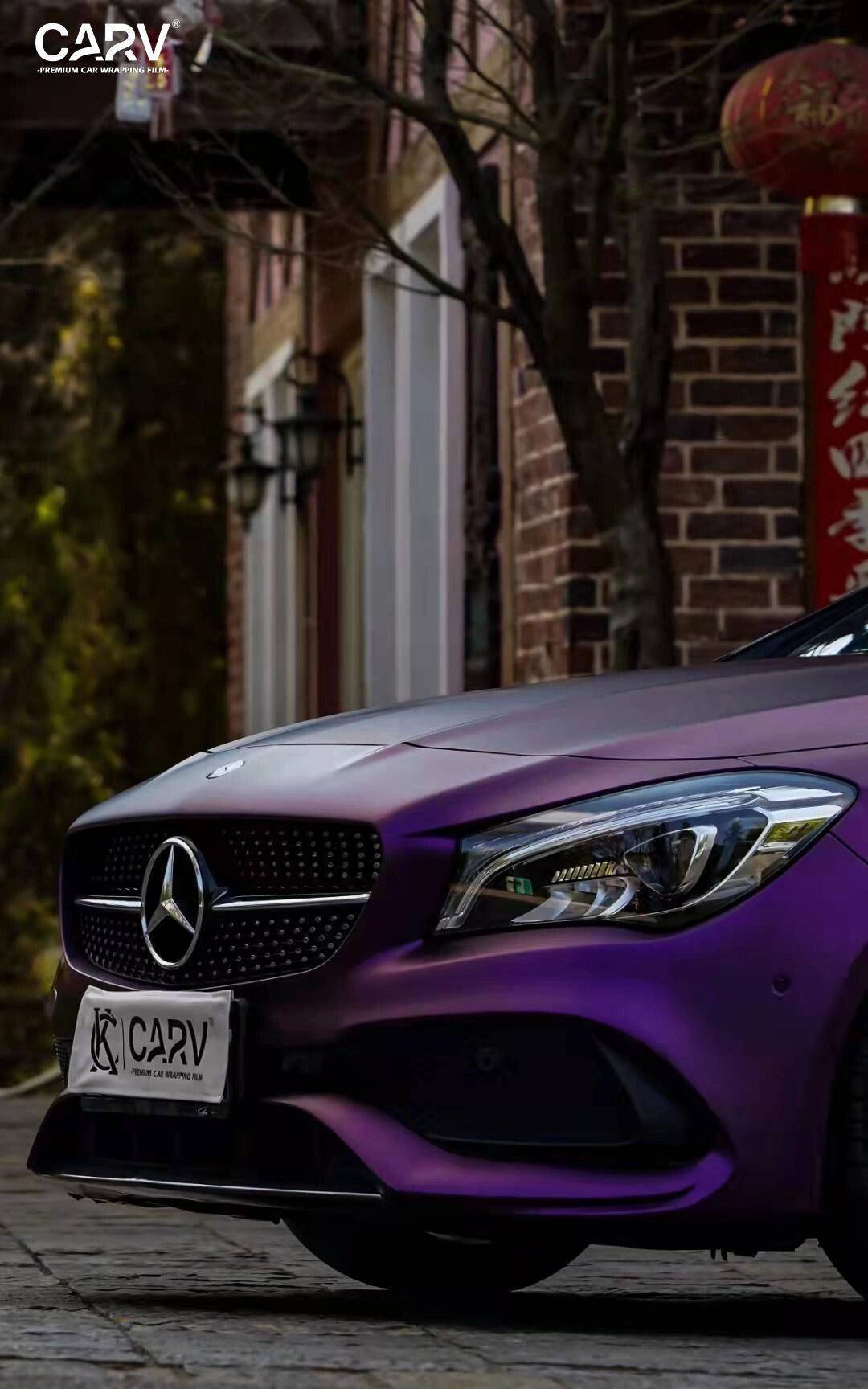 奔驰CLA卡孚CARV改色膜消光比诺紫，质感十足的颜色_搜狐汽车_搜狐网