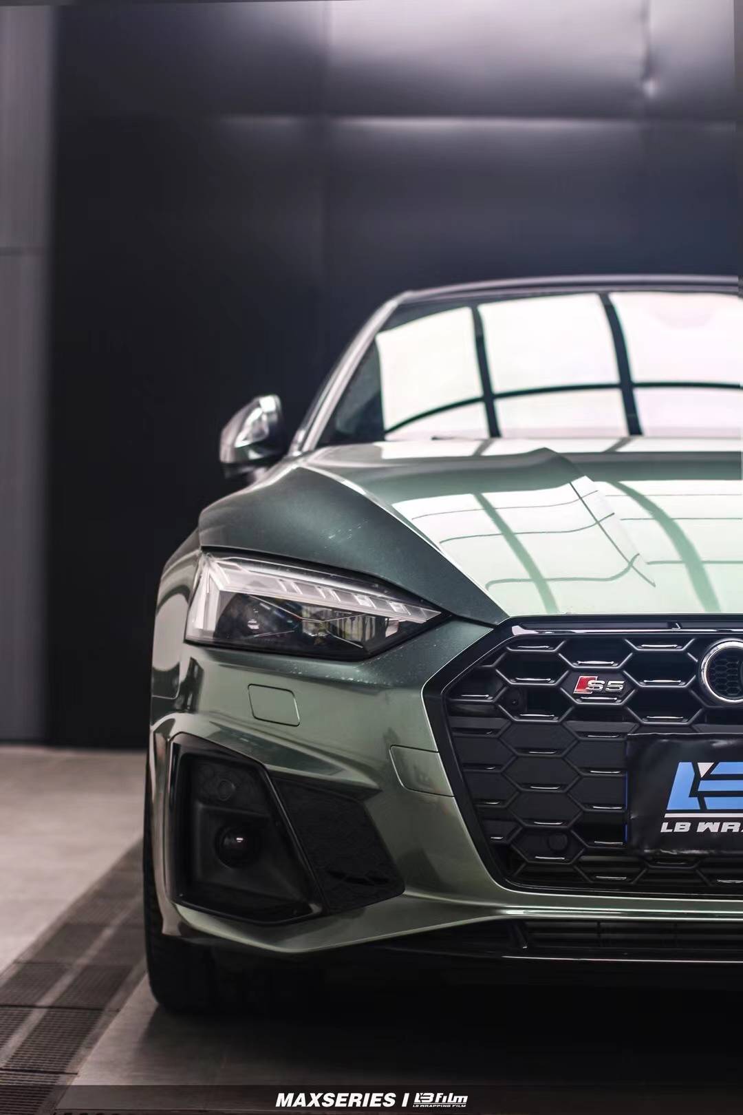 奥迪RS5-LB改色膜液态金属苍岭绿，低调而沉稳的颜色_搜狐汽车_搜狐网