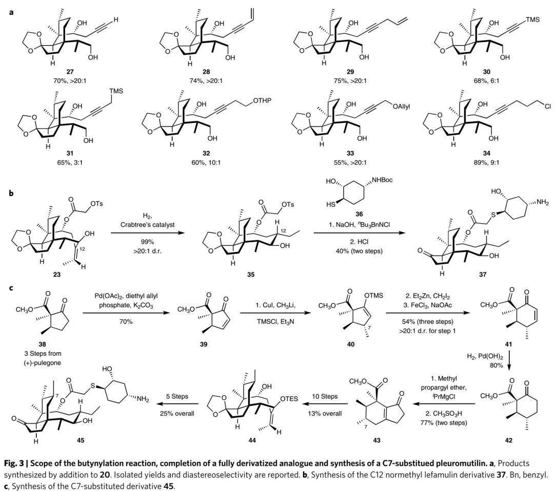 Science后再发Nat. Chem.：17个结构多样性pleuromutilin类抗生素的全合成_Fig_反应_研究