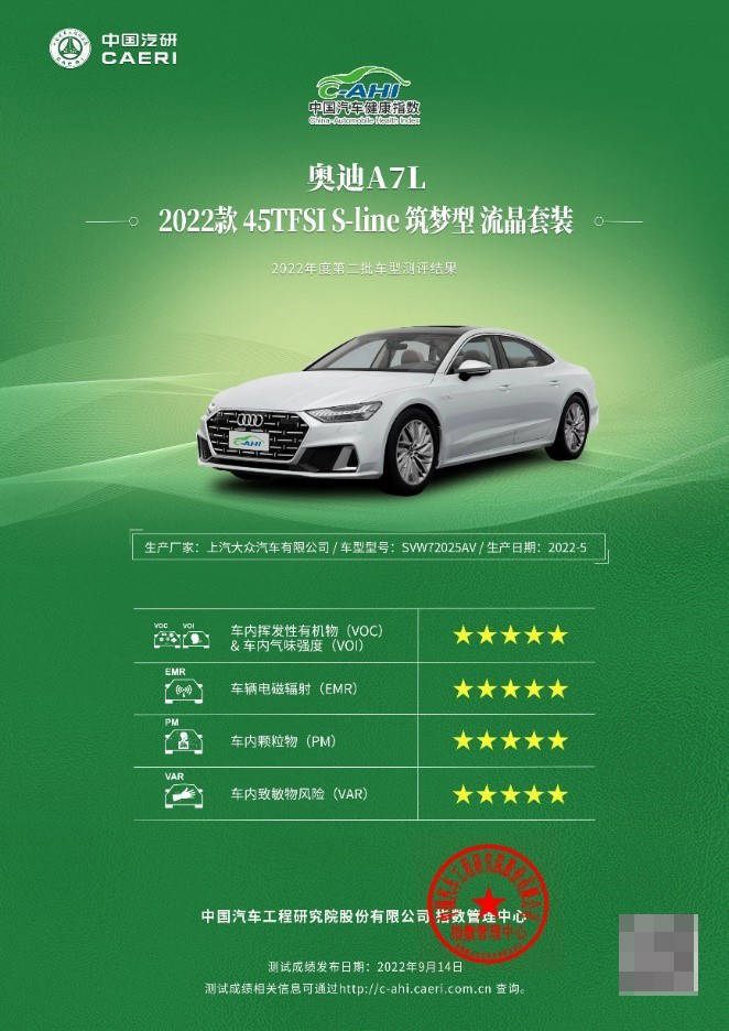 上汽奥迪A7L获C-IASI与中国汽车健康指数测评优秀成绩_搜狐汽车_搜狐网