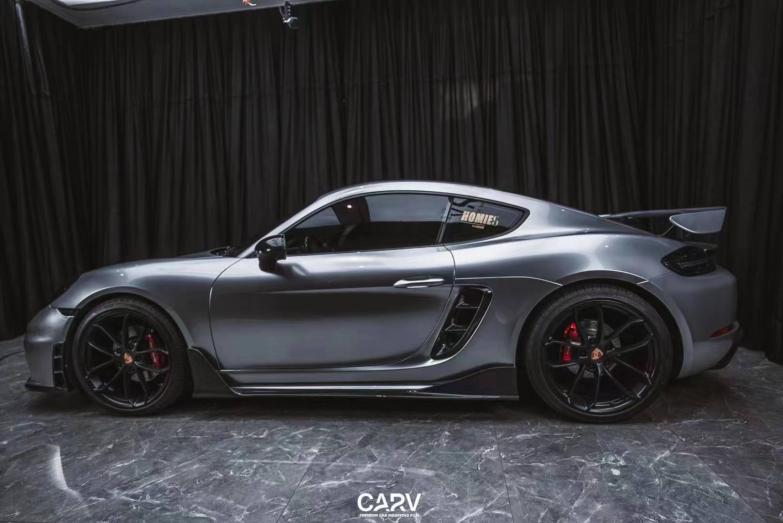 保时捷718卡孚CARV改色膜白金GT银，经典的银色系_搜狐汽车_搜狐网