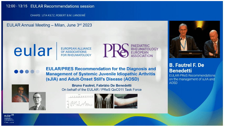 EULAR2023 | 全身型幼年特发性关节炎和成人斯蒂尔病诊断和管理建议_Still_疾病_治疗