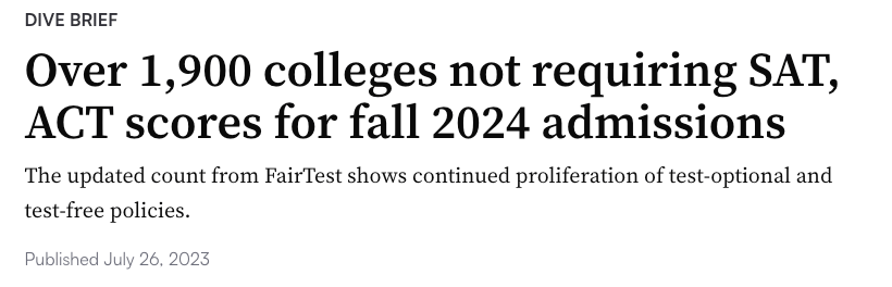 超1900所美国高校在2024Fall不要求SAT、ACT成绩_考试_政策_大学
