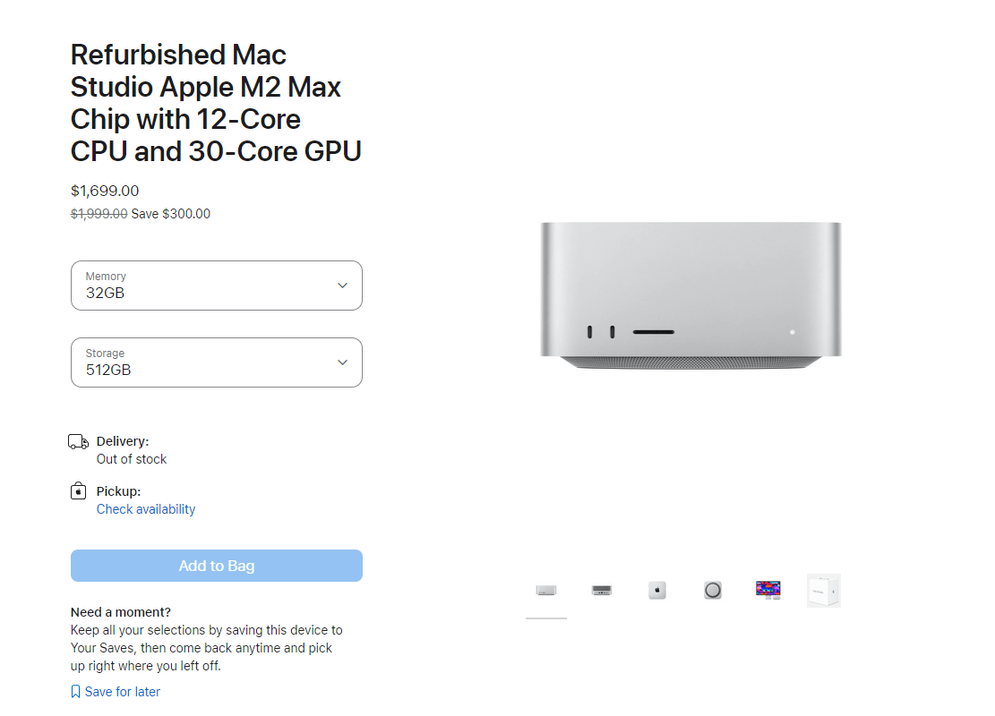 2023 款 Mac Studio 上架苹果翻新商店，目前无货_芯片_功能_定价