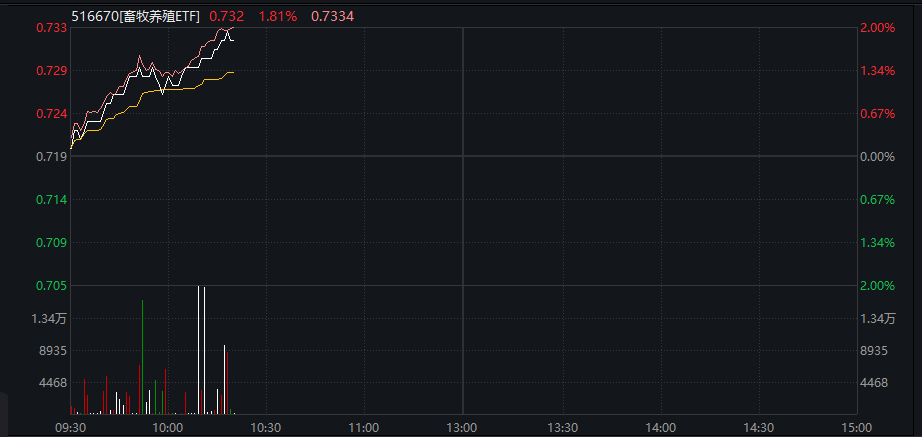 畜牧养殖ETF(516670)放量涨1.67%，海大集团、温氏股份纷纷上扬涨近3%_投资_生猪_建议关注