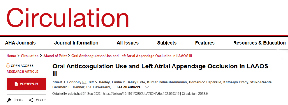 探索｜LAAOS Ⅲ研究补充数据：LAAO获益显著且与OAC使用无关_患者_治疗_情况